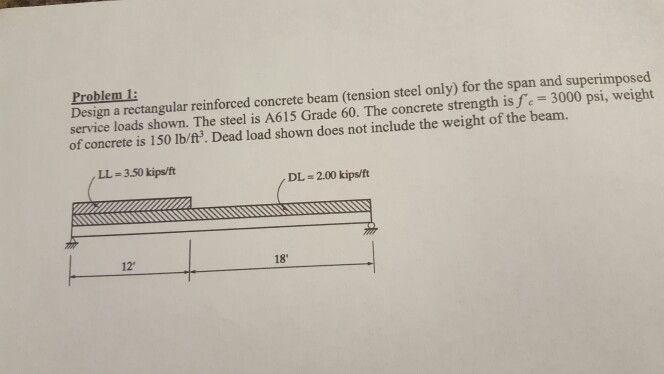 Solved Design a rectangular reinforced concrete beam | Chegg.com