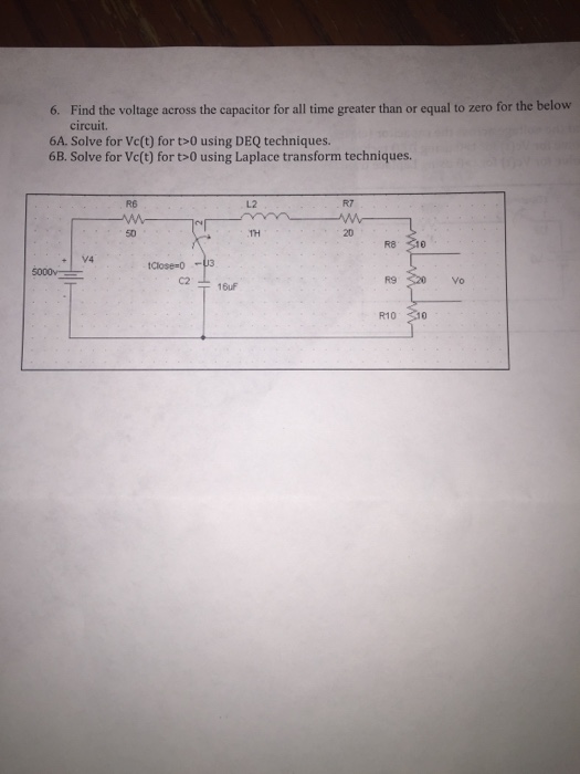 Solved Find the voltage across the capacitor for all time | Chegg.com