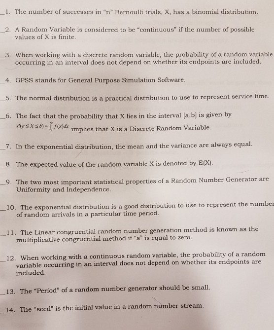 Solved _1. The number of successes in "n" Bernoulli trials, | Chegg.com
