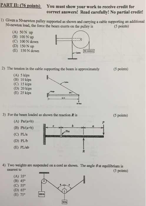 Solved Given a 50-newton pulley supported as shown and | Chegg.com
