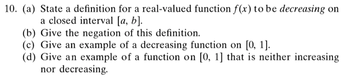 Solved (a) State a definition for a real-valued function f | Chegg.com