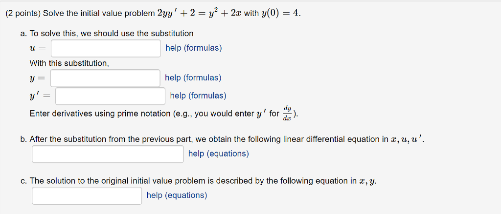 Solved Solve the initial value problem 2yy' + 2 = y^2 + 2x | Chegg.com