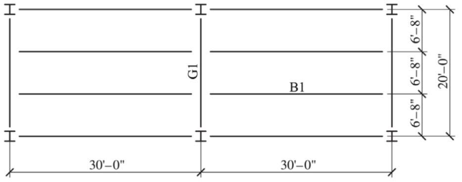 Solved For the floor plan shown, design members B1 and G1 | Chegg.com