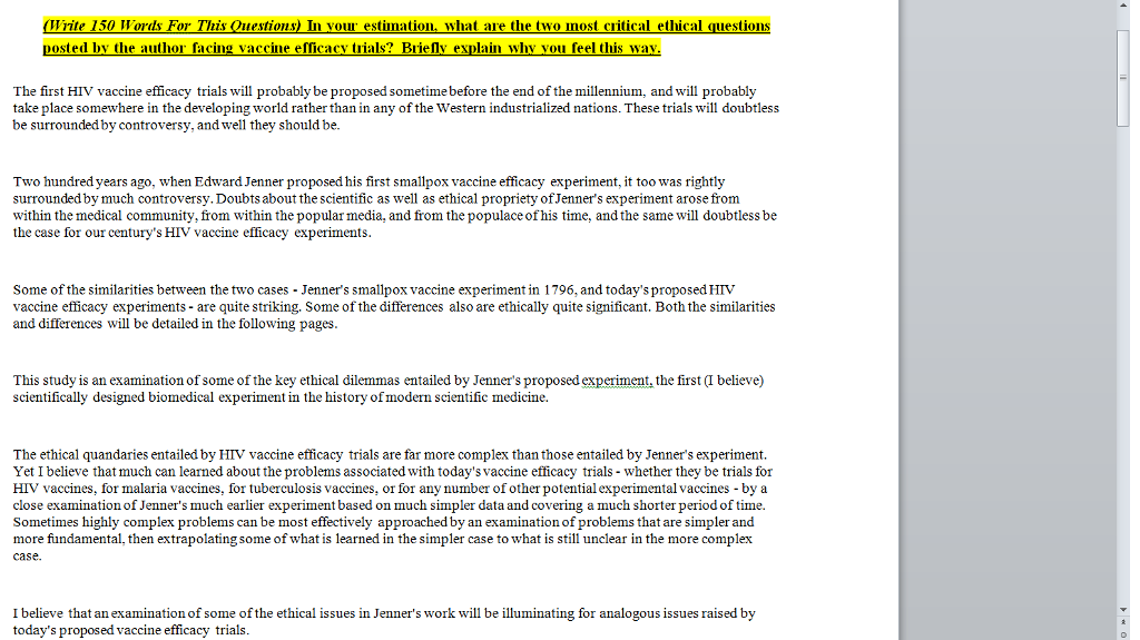 Solved Write 150 Words For This Questions In vour | Chegg.com