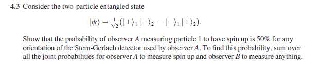 Consider the two-particle entangled state |psi) = | Chegg.com