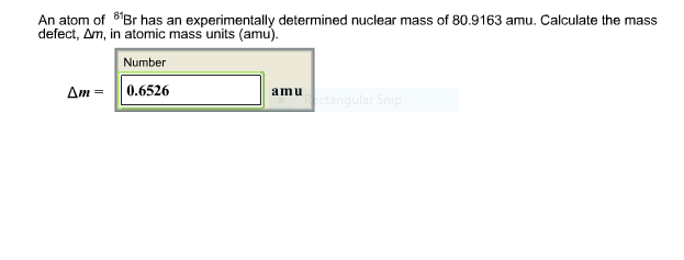 Solved An atom of 81Br has an experimentally determined | Chegg.com
