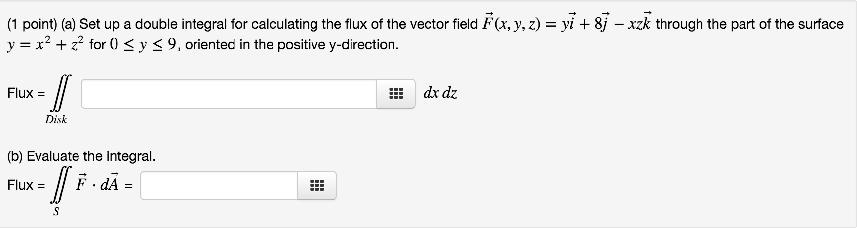 Solved Set up a double integral for calculating the flux of | Chegg.com