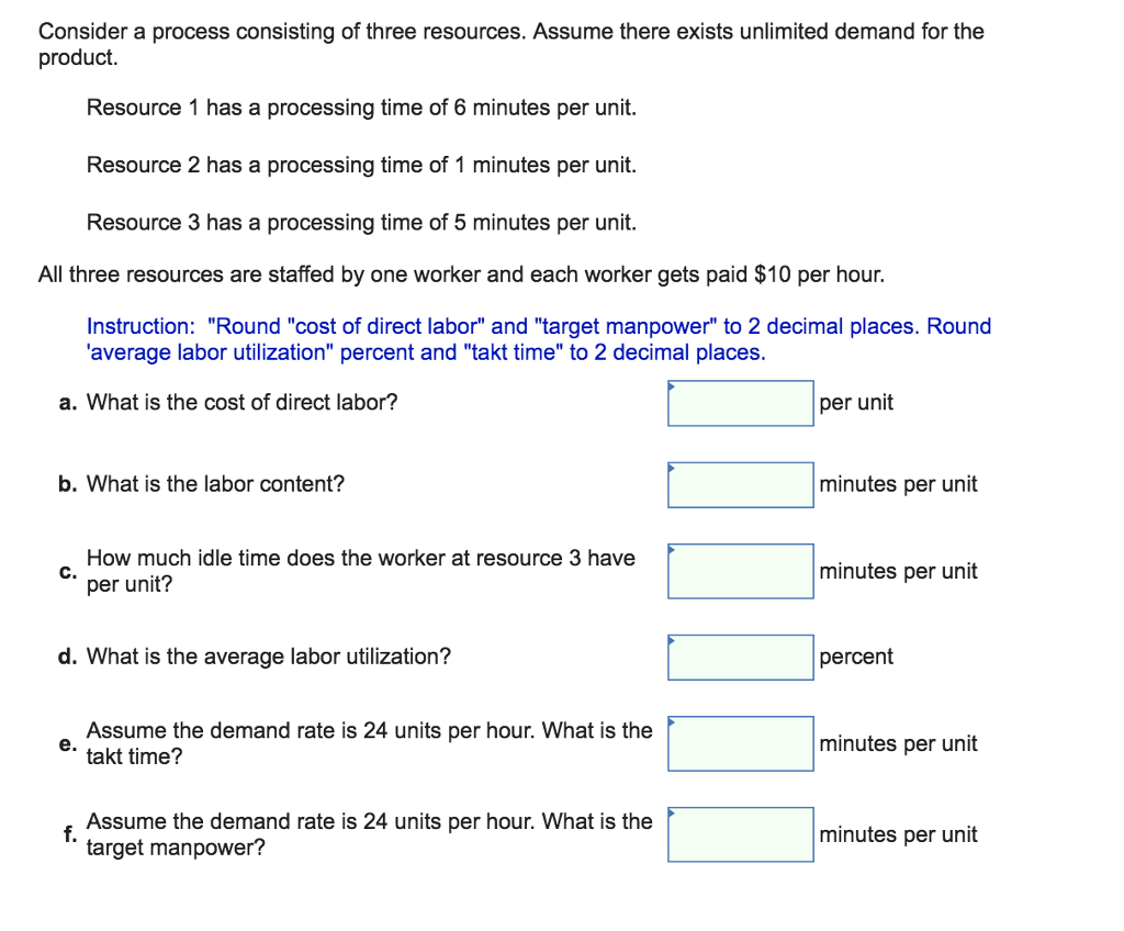 Solved Consider a process consisting of three resources. | Chegg.com