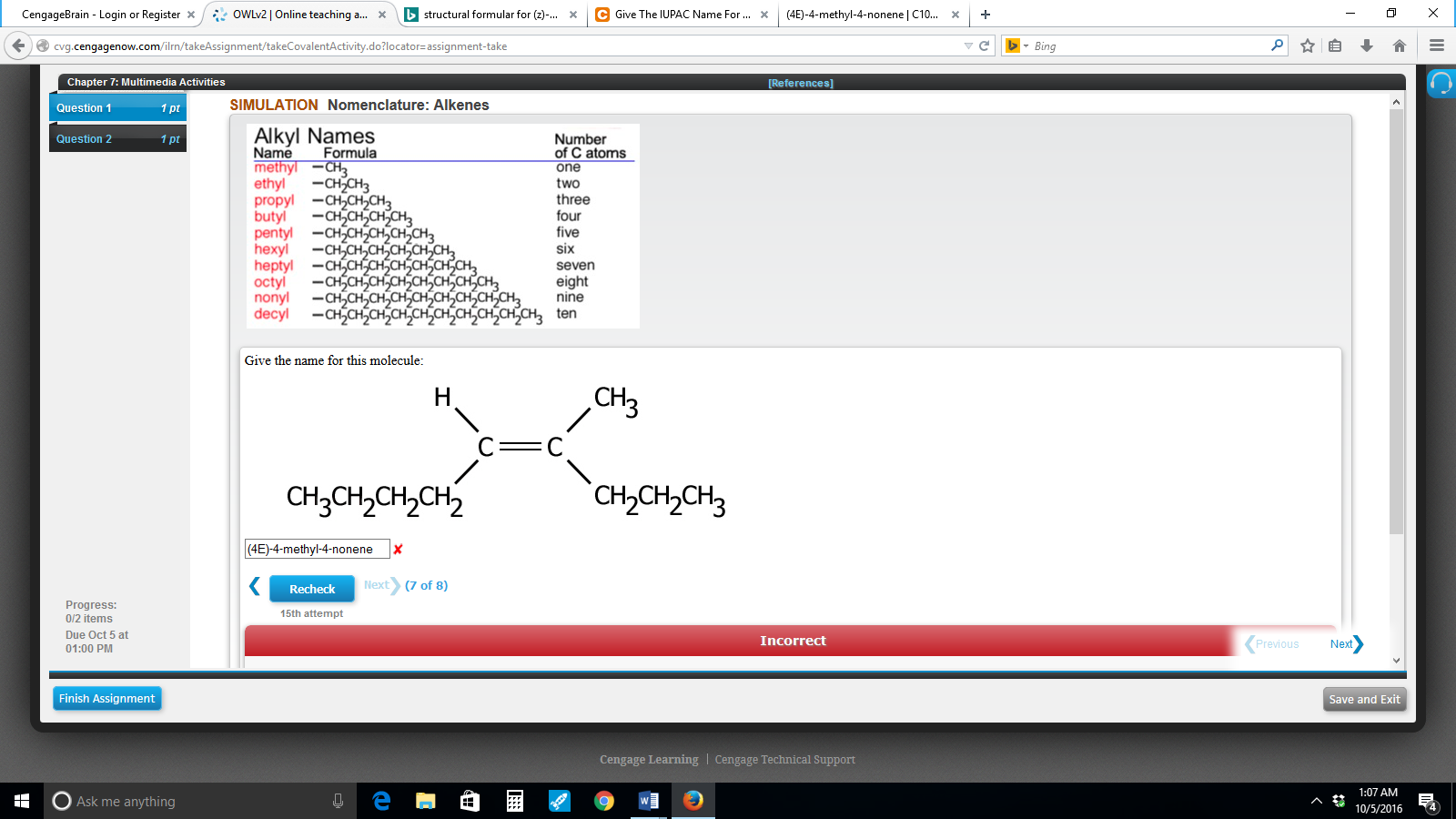 Solved Give the name of this molecule. | Chegg.com