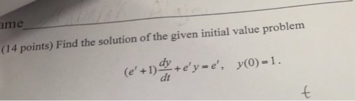 Solved Find The Solution Of The Given Initial Value Problem