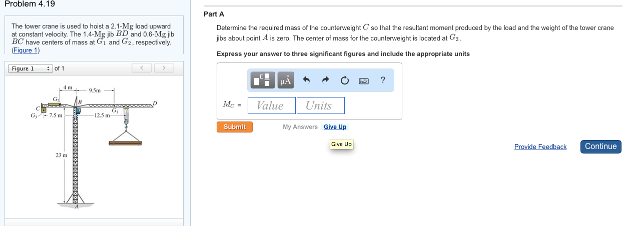 Solved Problem 4.19 The tower crane is used to hoist a | Chegg.com
