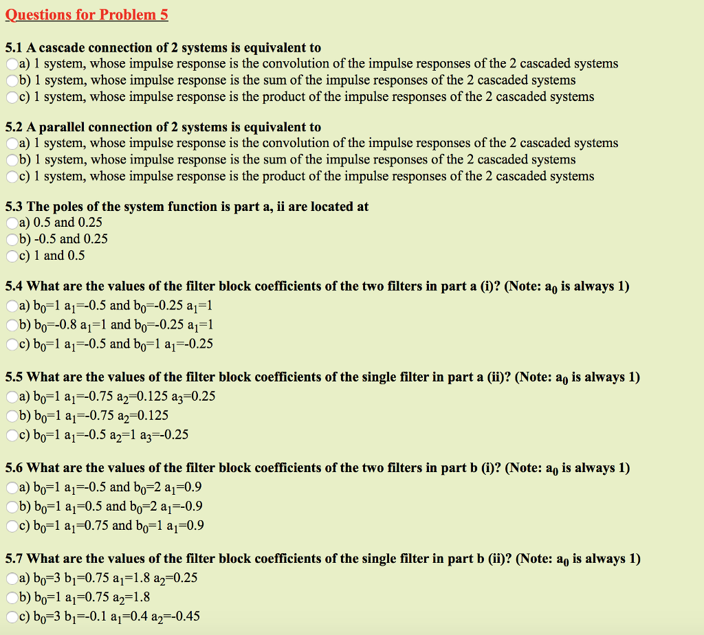 Solved Problem 5: Cascaded and Parallel Configurations of | Chegg.com Solved Problem 5: Cascaded and Parallel Configurations of | Chegg.com