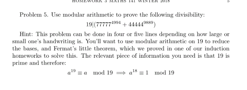 Solved HOMEWORR 3 MATHS 141 WINTER 20IS 5 Problem 5. Use | Chegg.com