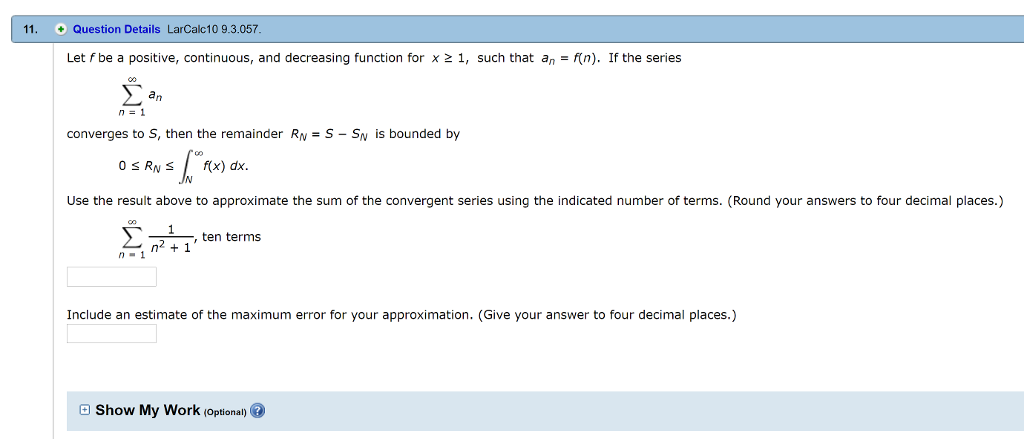 Solved 11 Question Details Larcalc10 9 3 057 Let Fbe A