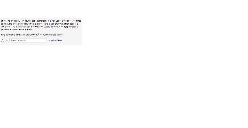 Solved (1 pt; The pressure P in pounds per square foot), in | Chegg.com