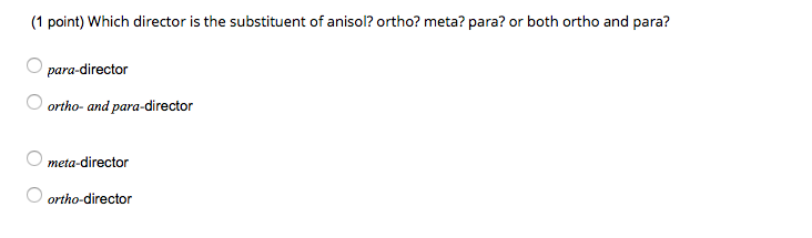 Solved (1 point) Which director is the substituent of | Chegg.com