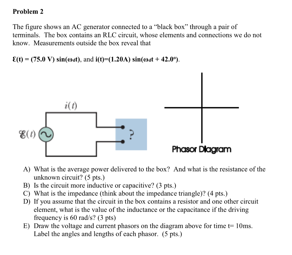 Solved Problem 2 The figure shows an AC generator connected | Chegg.com