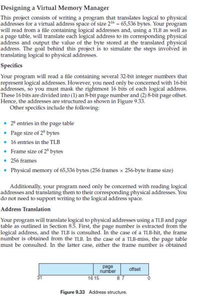 Solved Designing a Virtual Memory Manager This project | Chegg.com