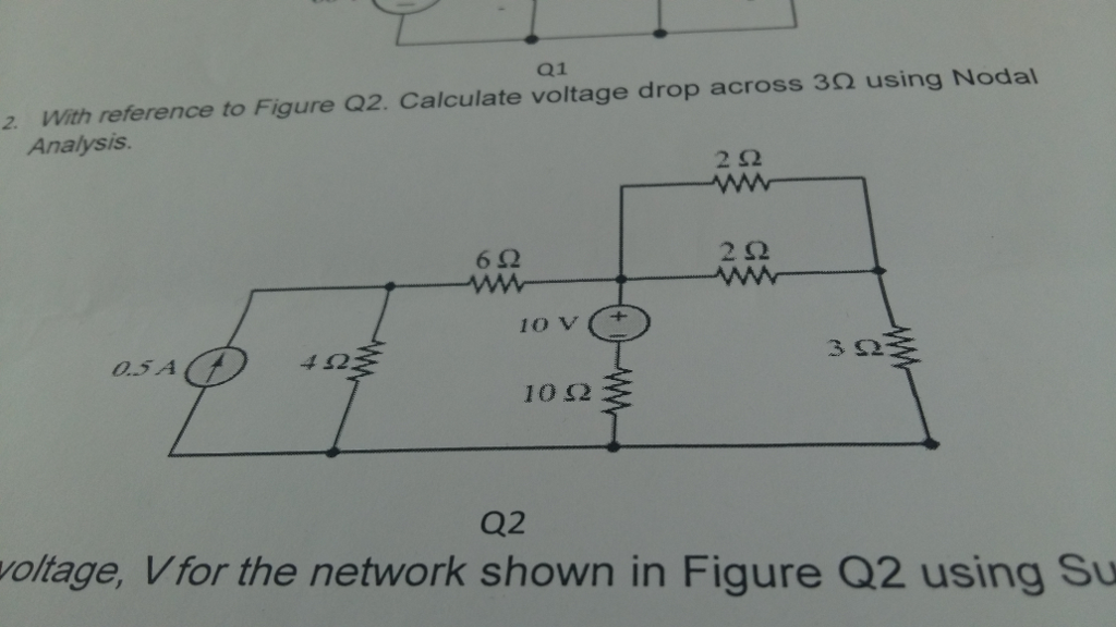 Solved With reference to Figure Q2. Calculate voltage drop | Chegg.com