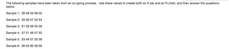 Solved 1. What is the value of the centerline for an X bar | Chegg.com