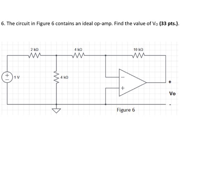 Solved The circuit in figure 6 contains an ideal op-amp. | Chegg.com