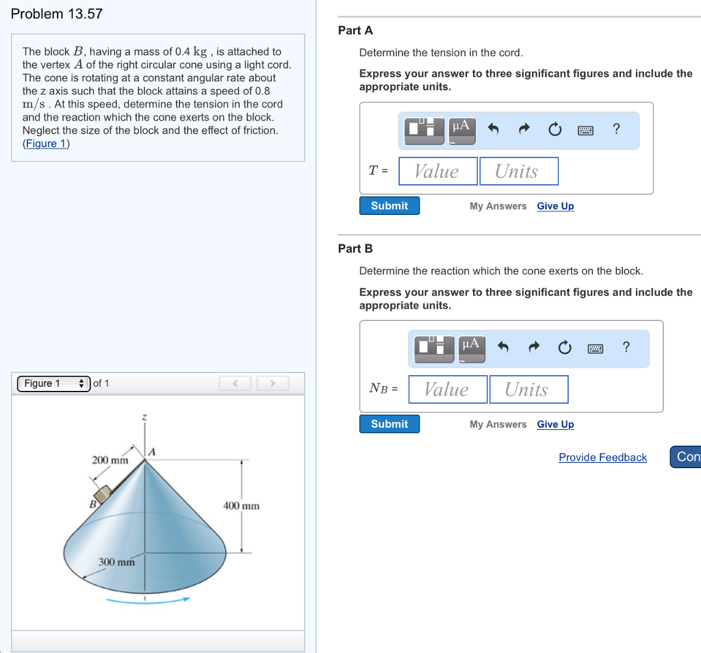 Solved The block B, having a mass of 0.4 kg, is attached to | Chegg.com