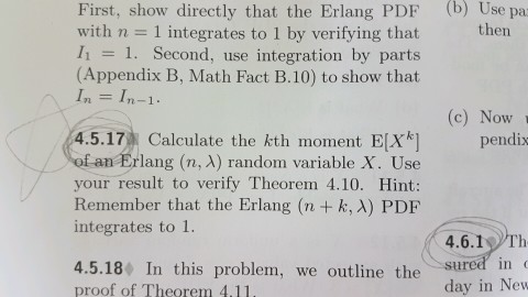 Solved First, show directly that the Erlang PDF with n = 1 | Chegg.com
