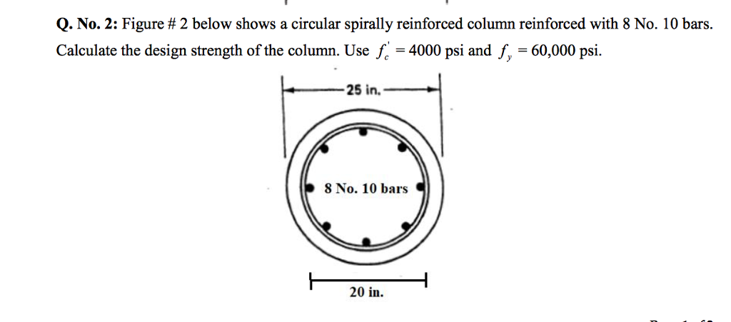 Solved Figure # 2 below shows a circular spirally reinforced | Chegg.com