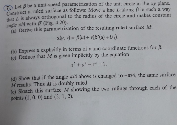 Solved B be a unit-speed parametrization of the unit circle | Chegg.com
