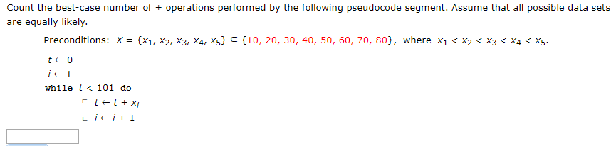 Solved Count the best-case number of + operations performed | Chegg.com