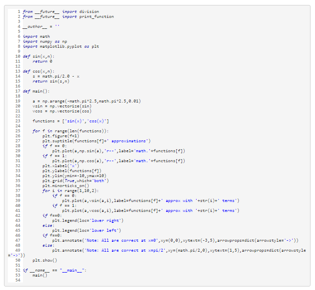 Write A Python Functions That Calculates The Sine And