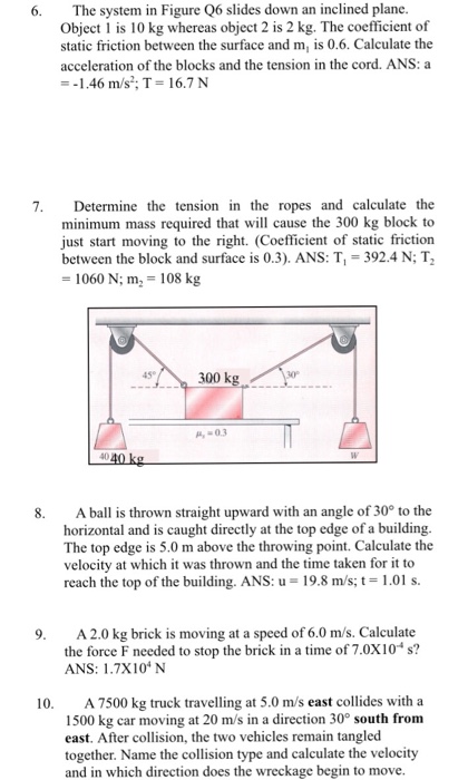 Solved The system in Figure Q6 slides down an inclined | Chegg.com