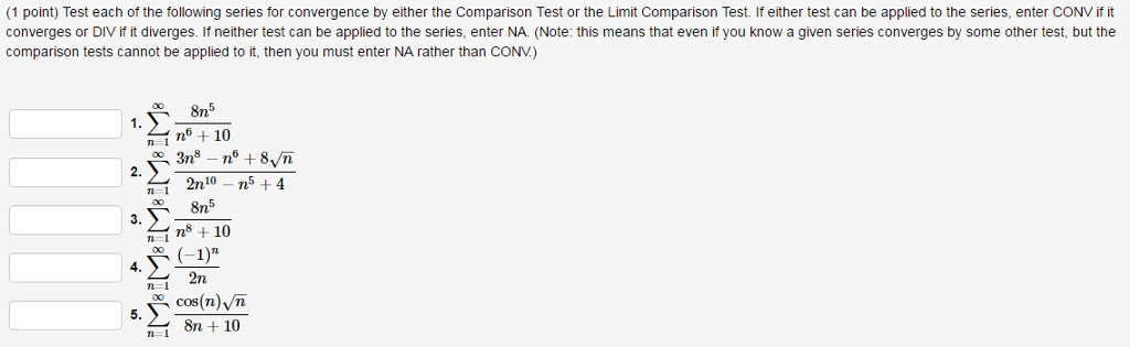 Solved Test each of the following series for convergence by | Chegg.com