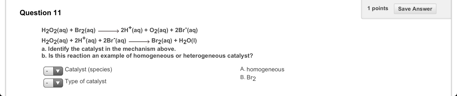 Solved H2O2(aq) + Br2(aq) rightarrow 2H+(aq) + O2(aq) + | Chegg.com