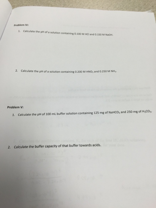Solved 1. Calculate the pH of a solution containing o 100 M | Chegg.com