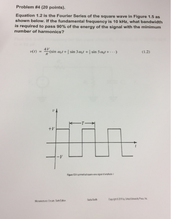 Solved Equation 1.2 is the Fourier Series of the square wave | Chegg.com