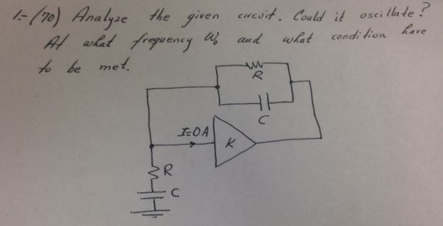 Solved Analyze the given circuit. could it oscillate? At | Chegg.com