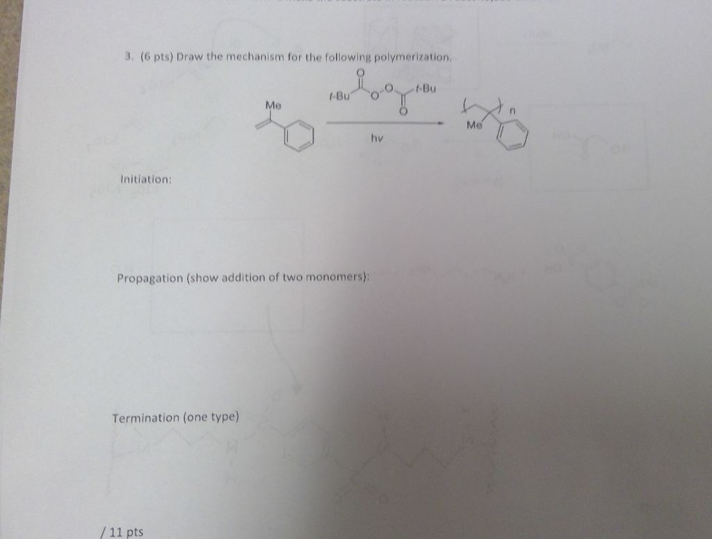Solved 3. (6 pts) Draw the mechanism for the following | Chegg.com