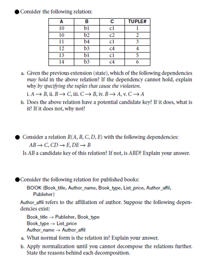 Solved Consider the following relation: 111北非浴 10 10 cl 41 | Chegg.com