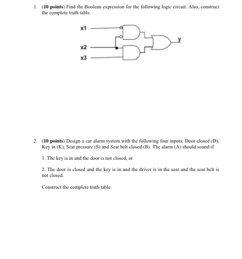 Solved 1 Find The Boolean Expression For The Following