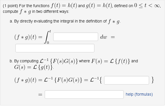 Solved For the function f(t) = h(t) and g(t) = h(t). defined | Chegg.com