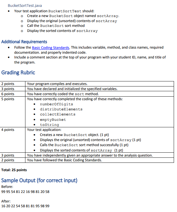 Solved Overview Not all sorting algorithms are comparison | Chegg.com