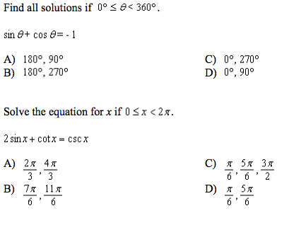 Solved Find all solutions if 0 degree