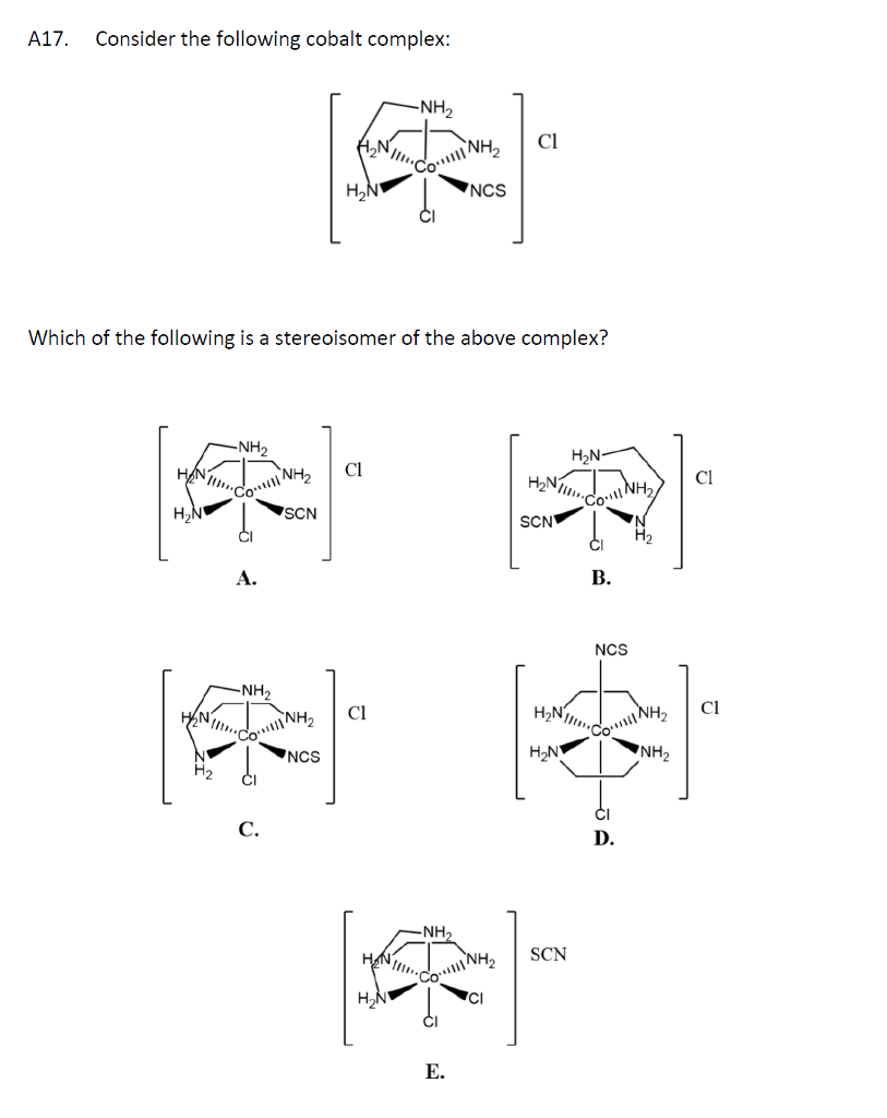 Solved For this complex, what is geometrical, trans or cis? | Chegg.com