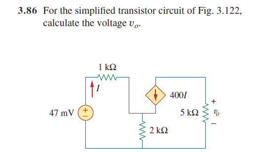 Solved For the simplified transistor circuit of Fig. 3.122, | Chegg.com