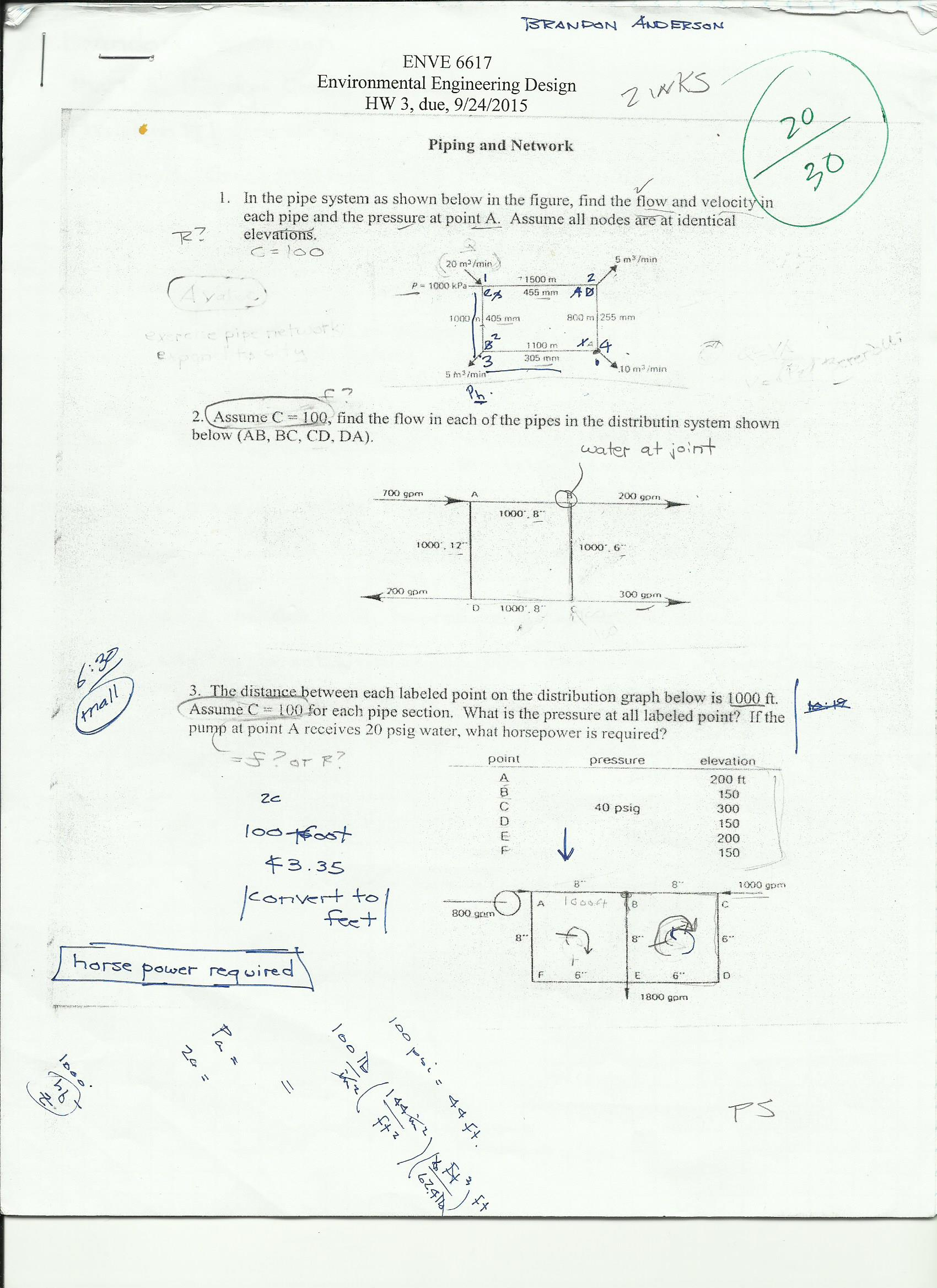 Solve Problem #2 and #3 using the Hardy Cross Method | Chegg.com