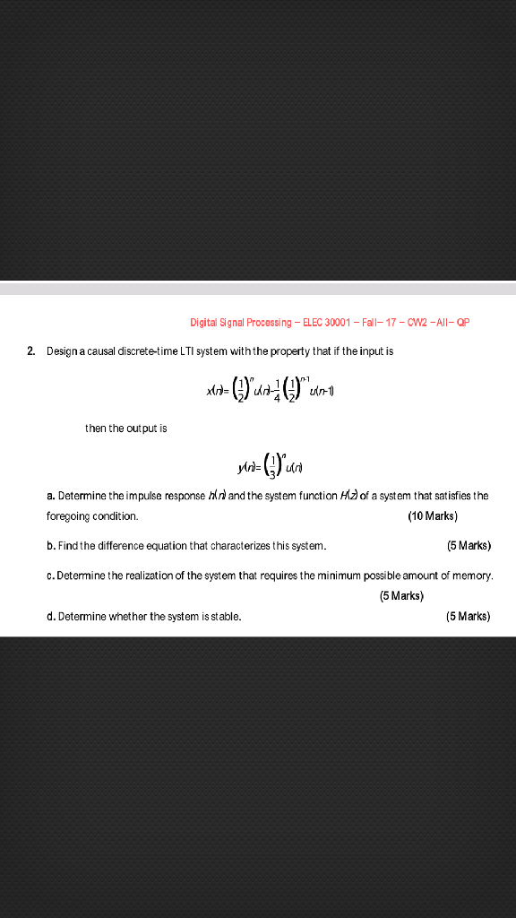 Solved Digital Signal Processing-ELEC | Chegg.com