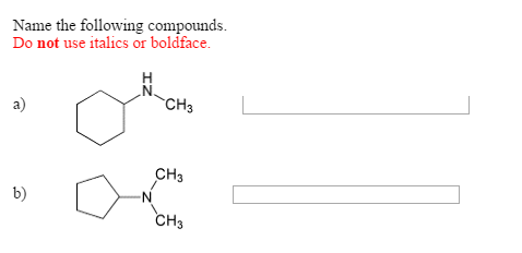 Solved Name the following compounds. | Chegg.com