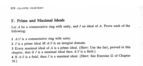 F. Prime and Maximal Ideals Let A be a commutative | Chegg.com