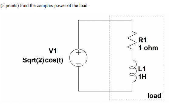 Solved Find the complex power of the load. | Chegg.com